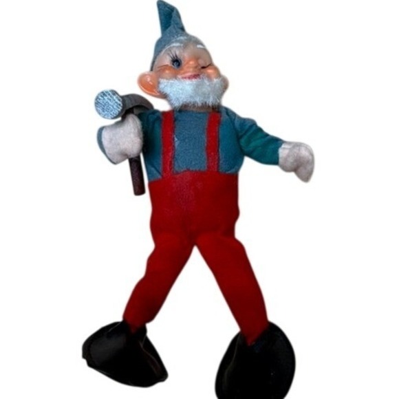 Holiday | Vintage Elf Gnome Figurine Hammer Christmas Decor Bendable ...